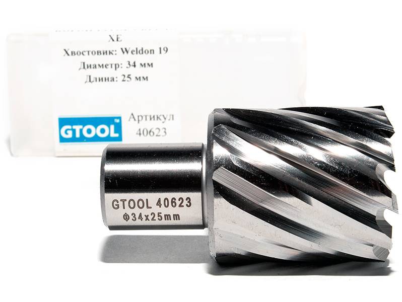 Корончатое сверло по металлу GTOOL G-Cut XE Weldon19, глубина 25/30мм ...